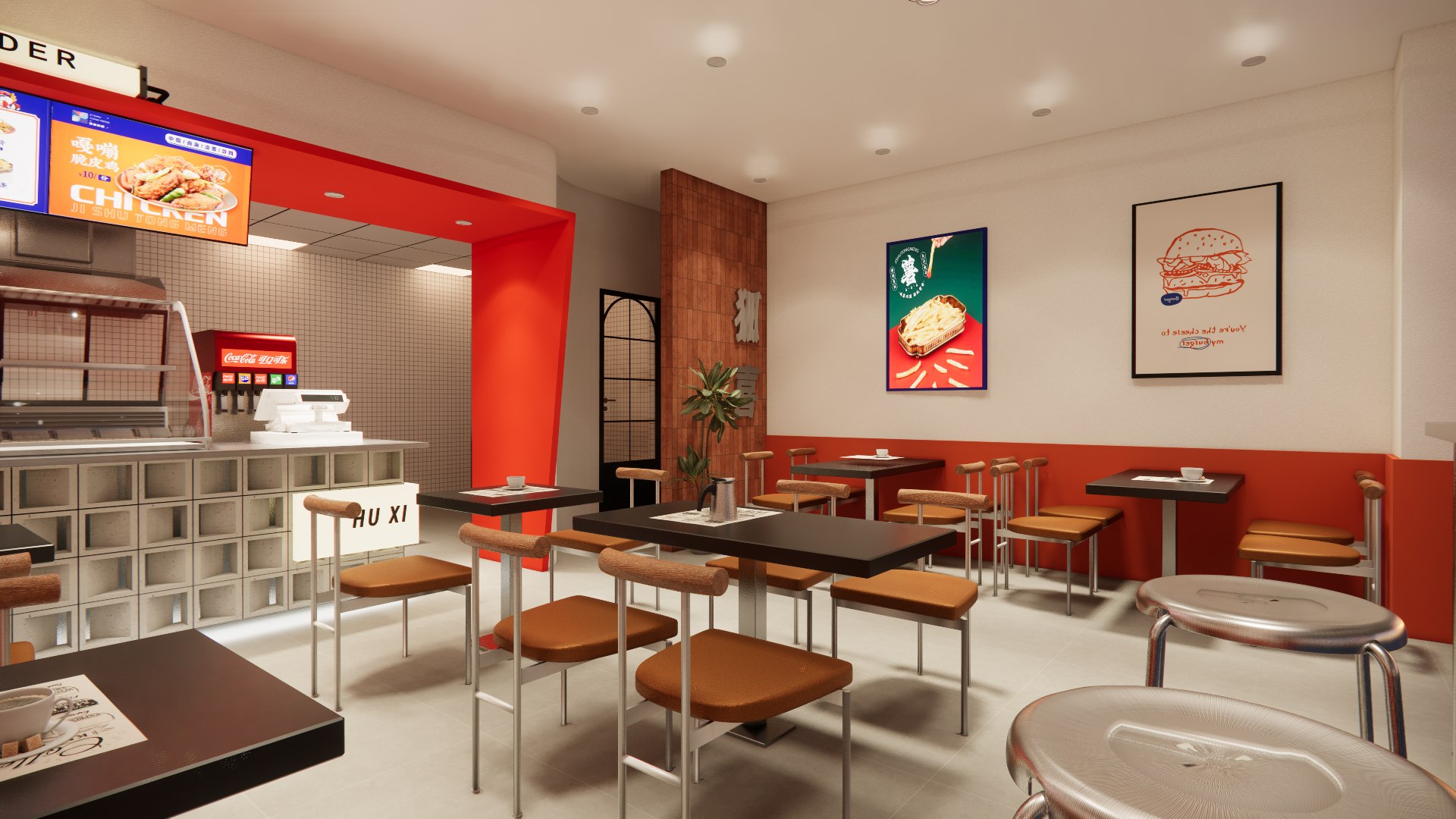 Fast Food Restaurant -A4 3D Model - TurboSquid 2386363