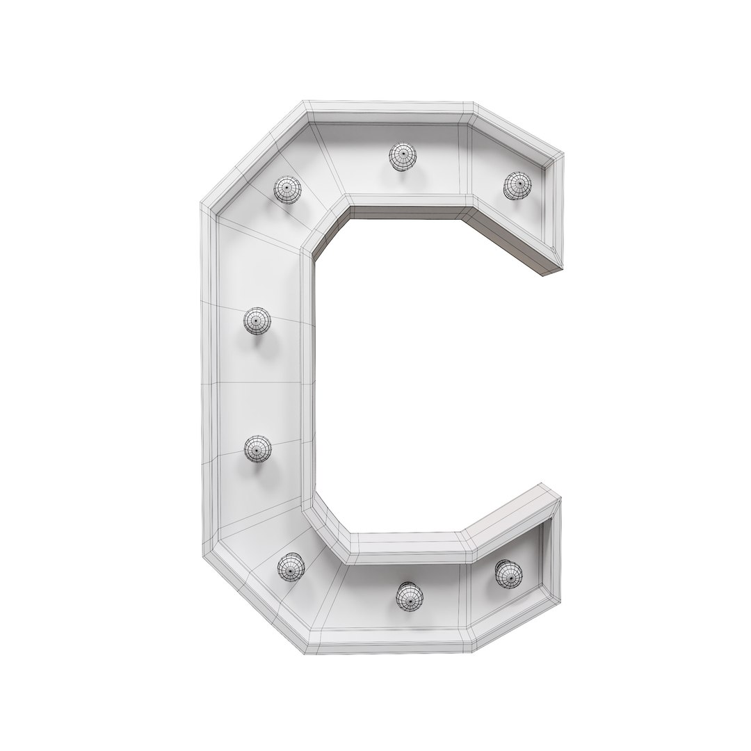 3D Marquee Letter C Glow Sign 3dmodel - TurboSquid 1975407