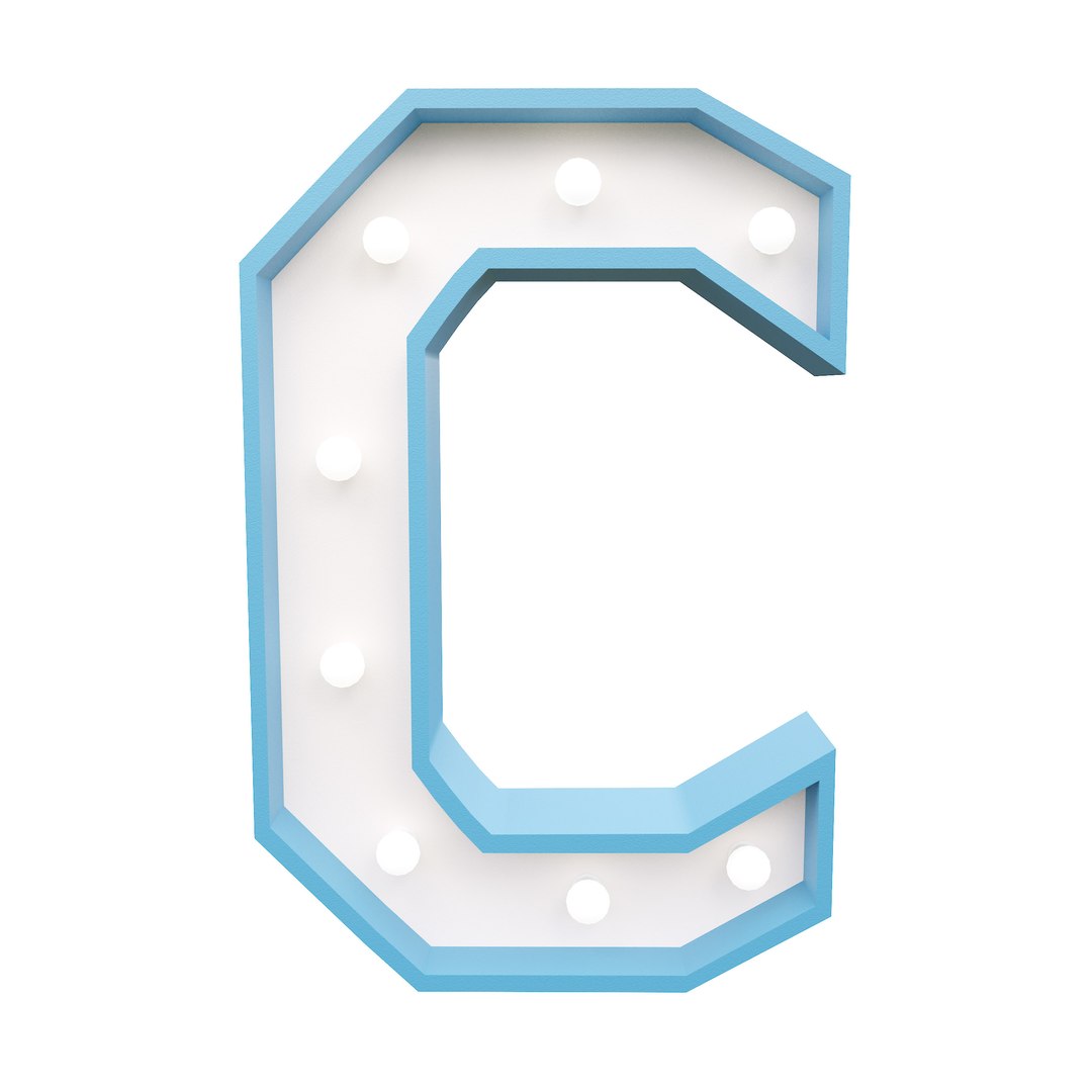 3D Marquee Letter C Glow Sign 3dmodel - TurboSquid 1975407
