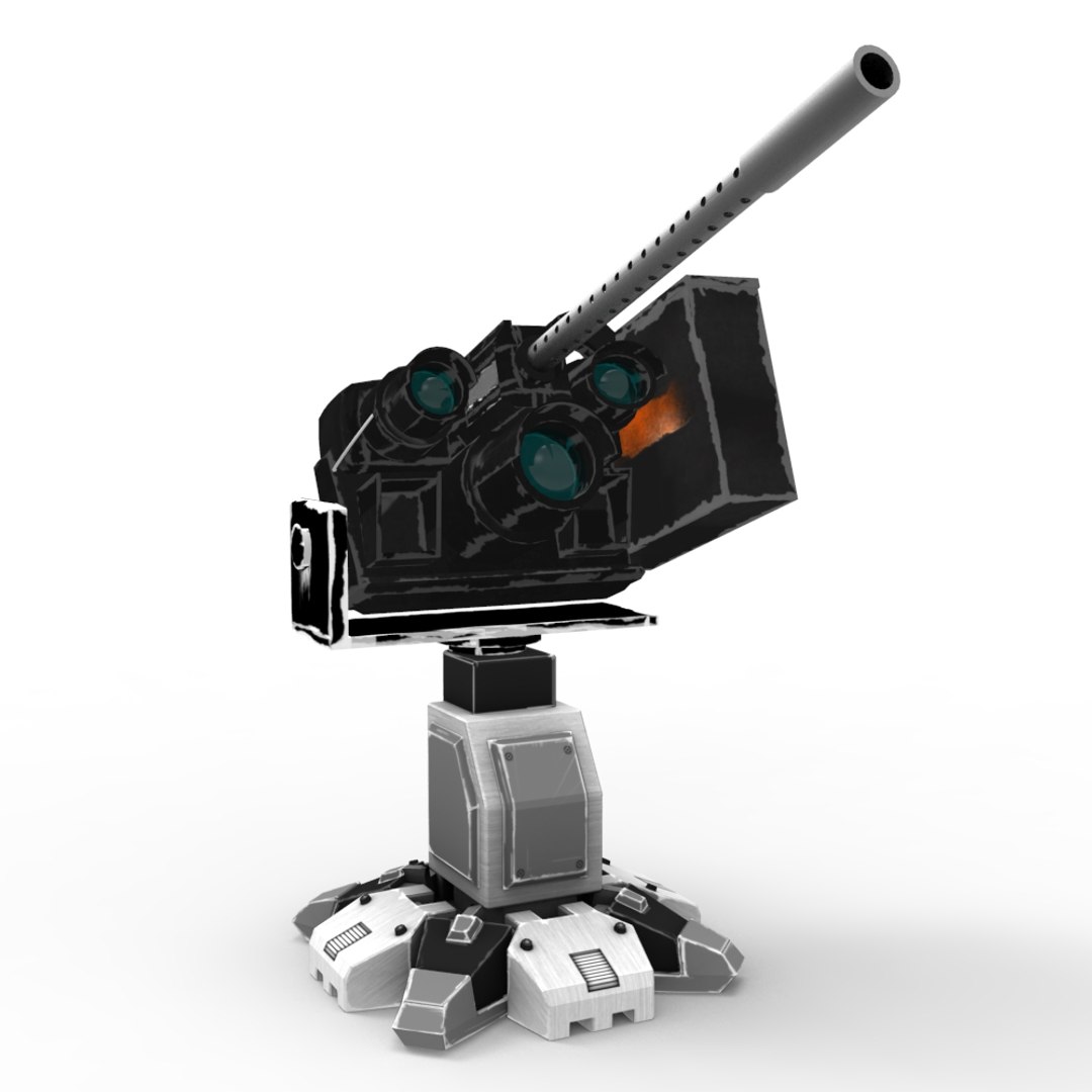 3d Model Sci-fi Guardian Turret