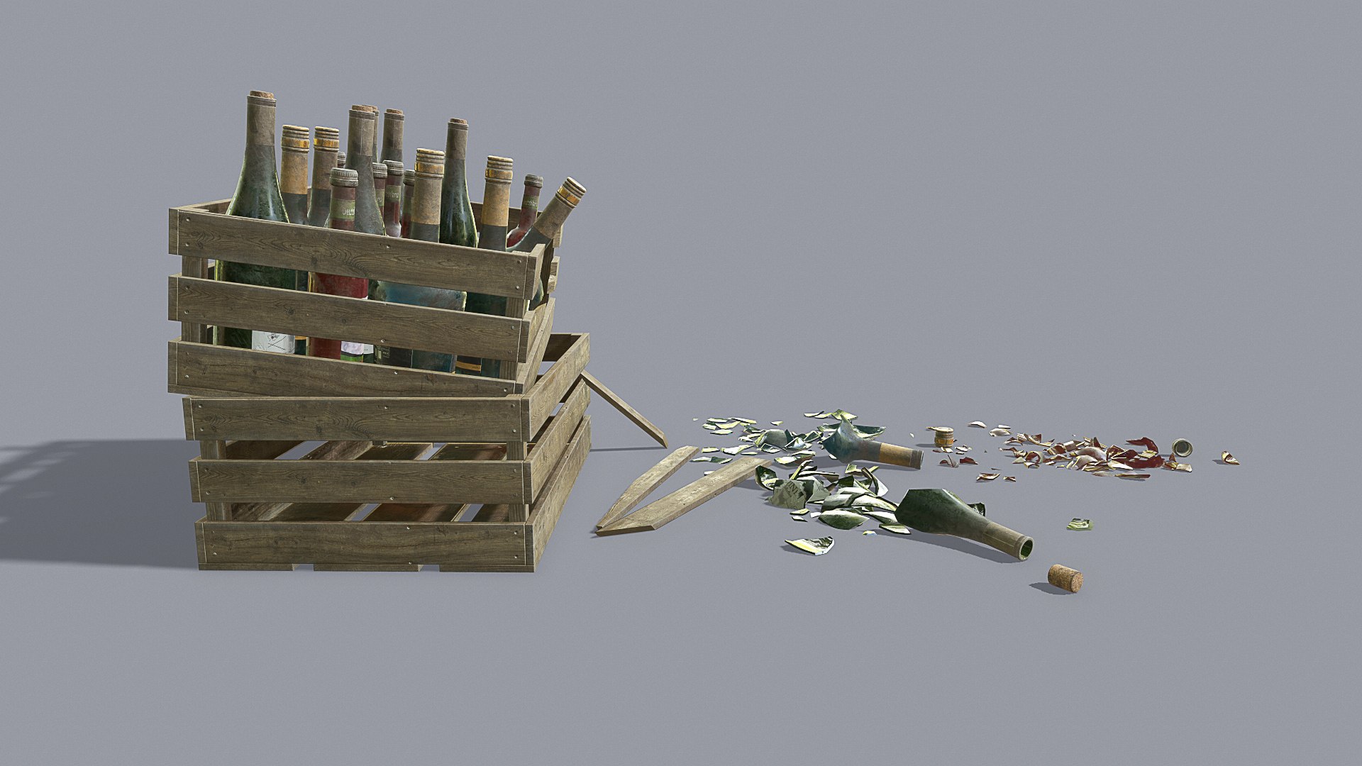 3D Wooden Alcohol box PBR Game Ready - TurboSquid 1758490