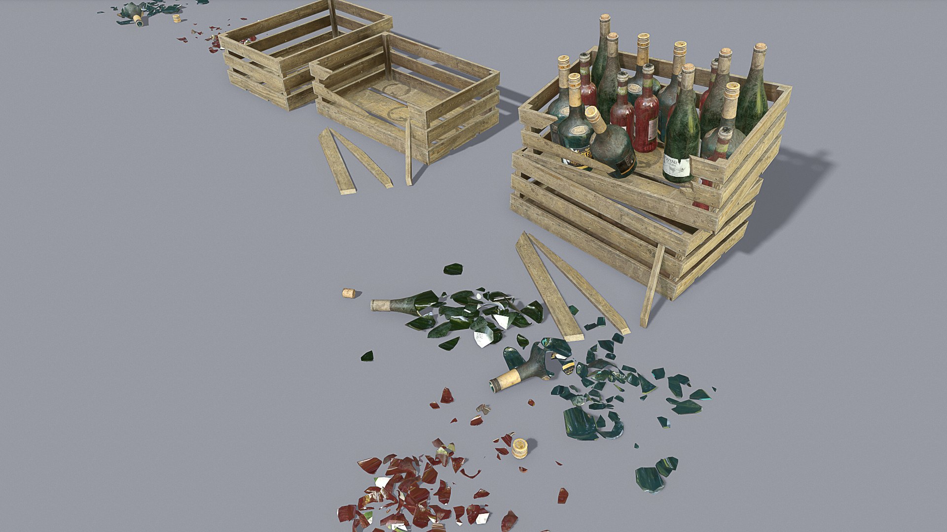 3D Wooden Alcohol box PBR Game Ready - TurboSquid 1758490