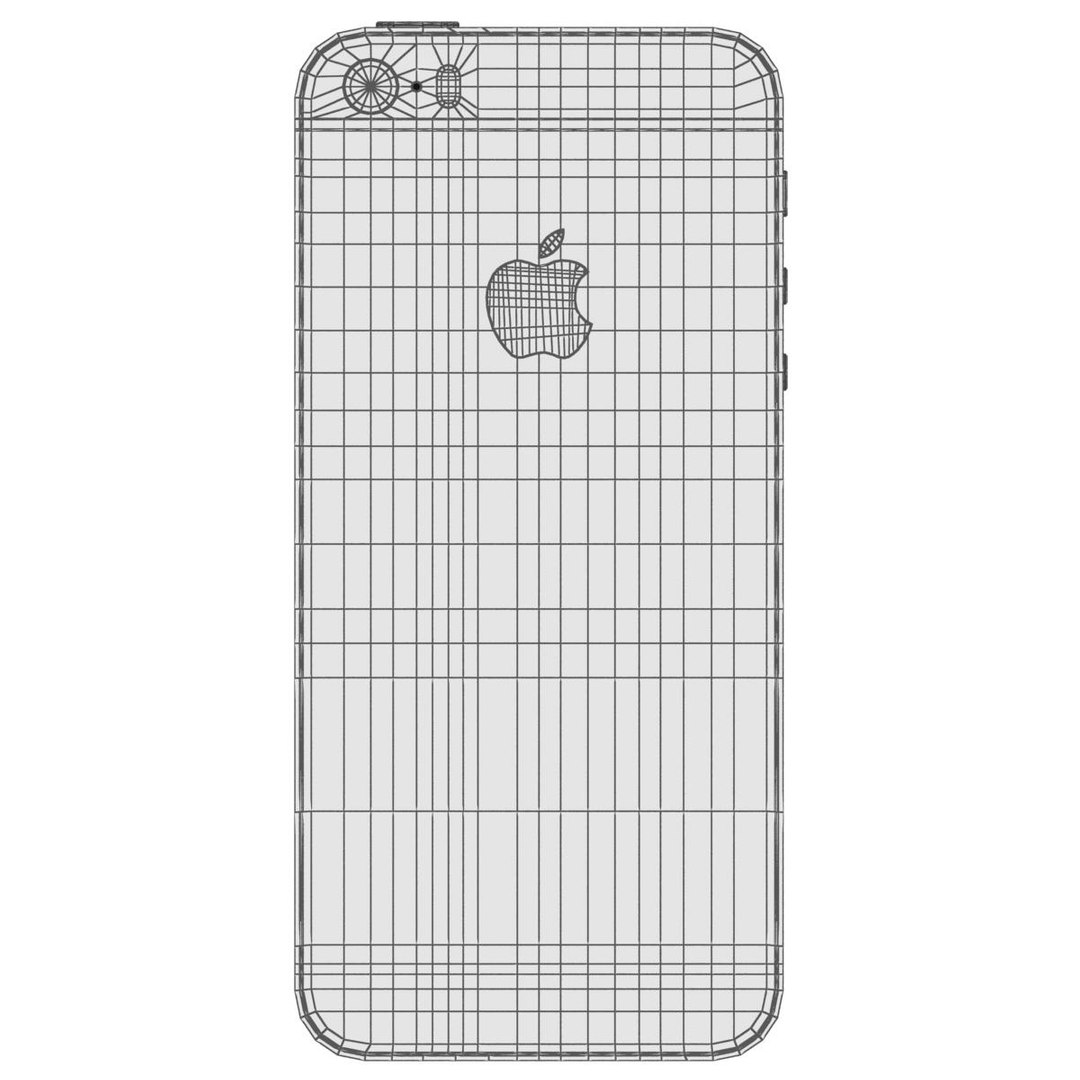 3d apple iphone se silver model