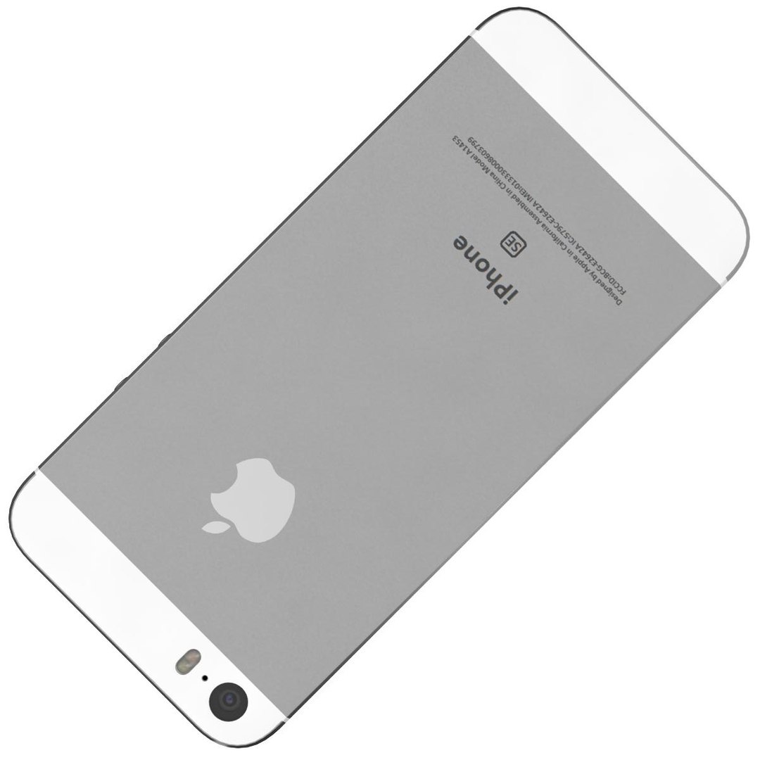 3d apple iphone se silver model
