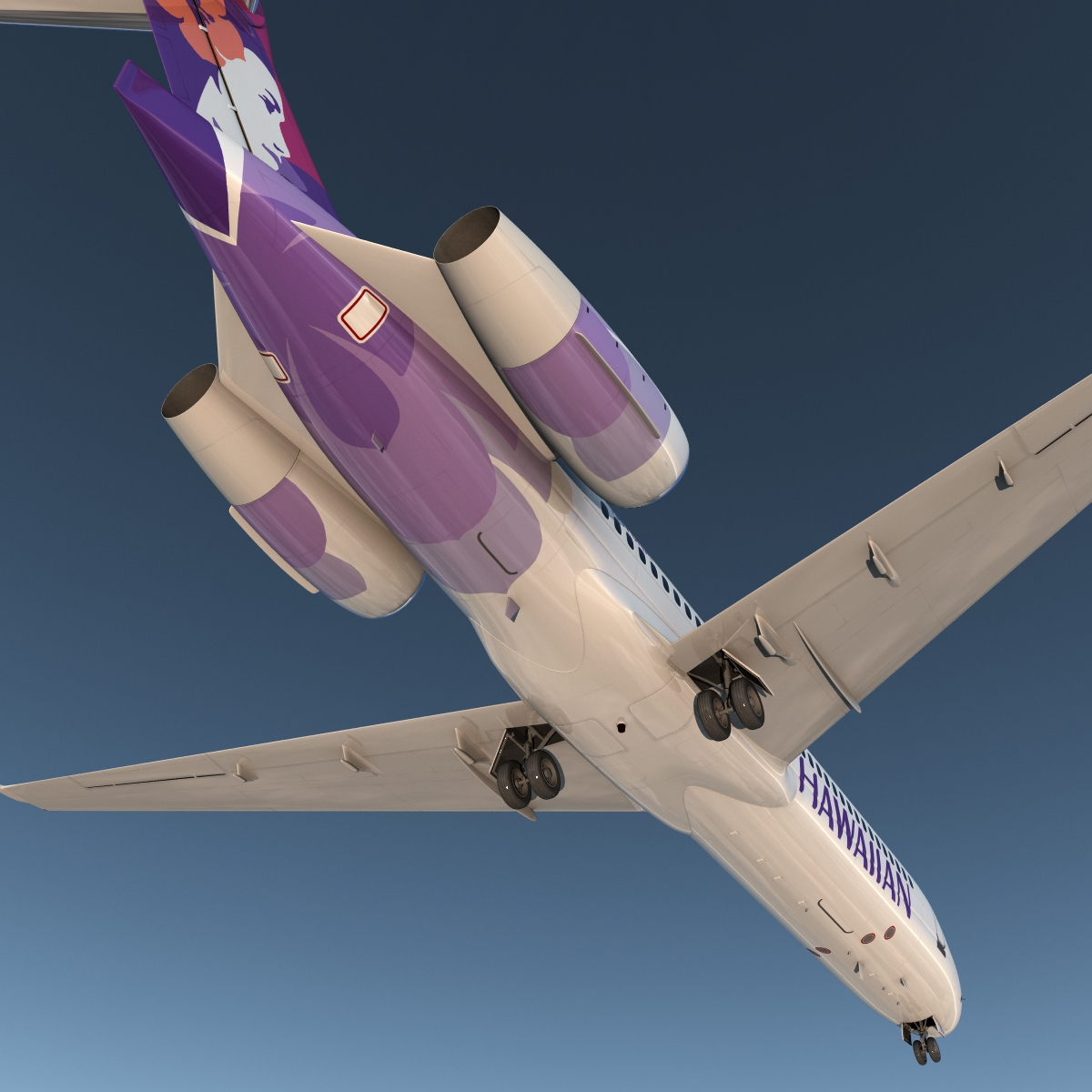 3d boeing 717 200 hawaiian