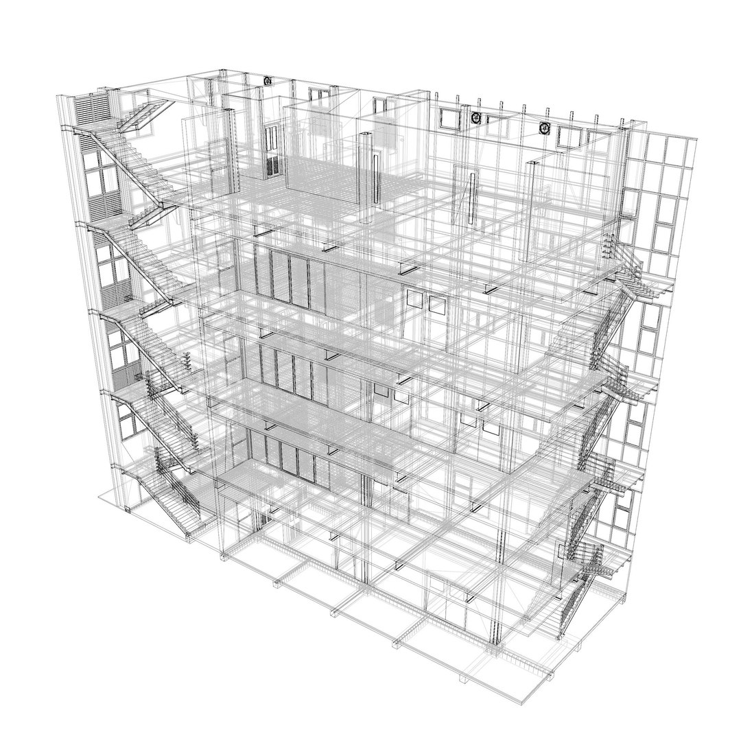 Office Building In Section Cut 3D Model - TurboSquid 2070631