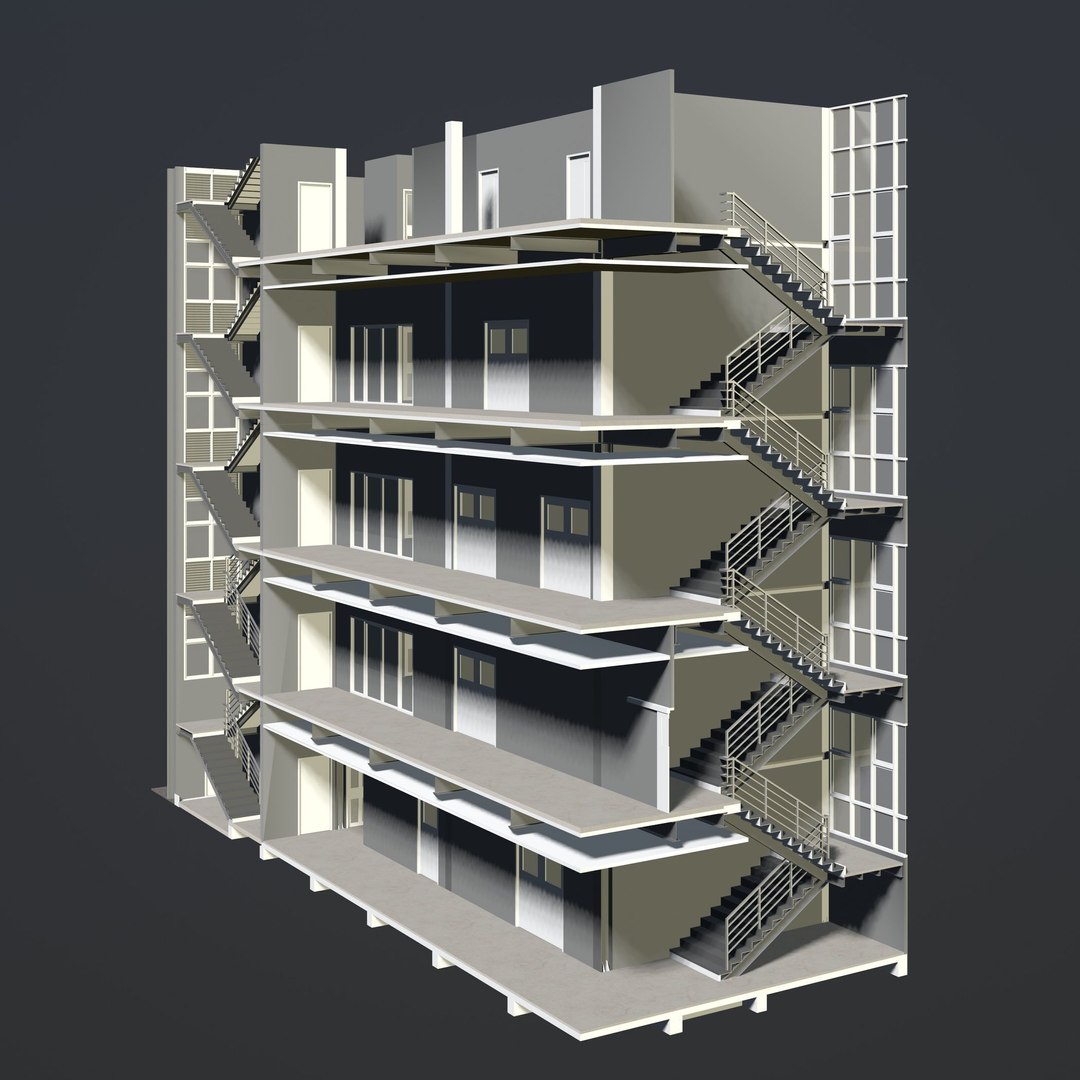 Office Building In Section Cut 3D Model - TurboSquid 2070631