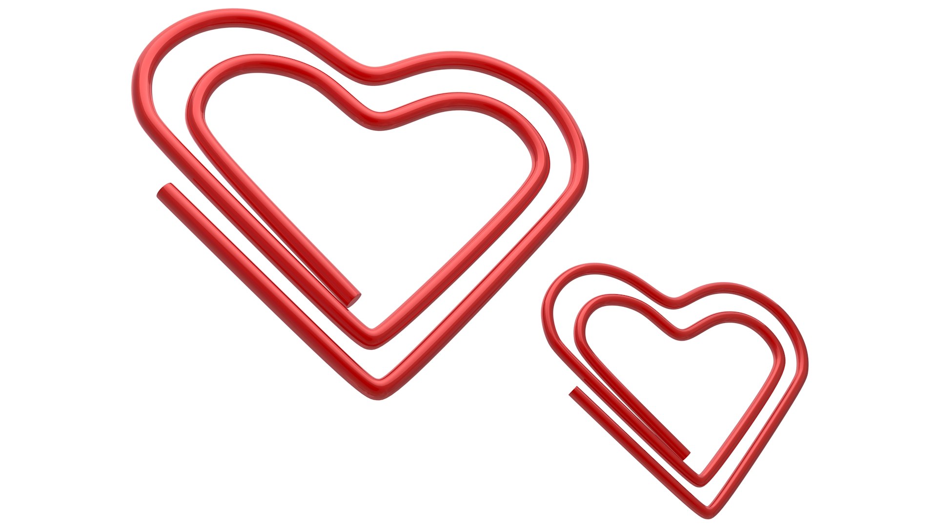 Paper Clip Heart Shape Red 3D - TurboSquid 1980523