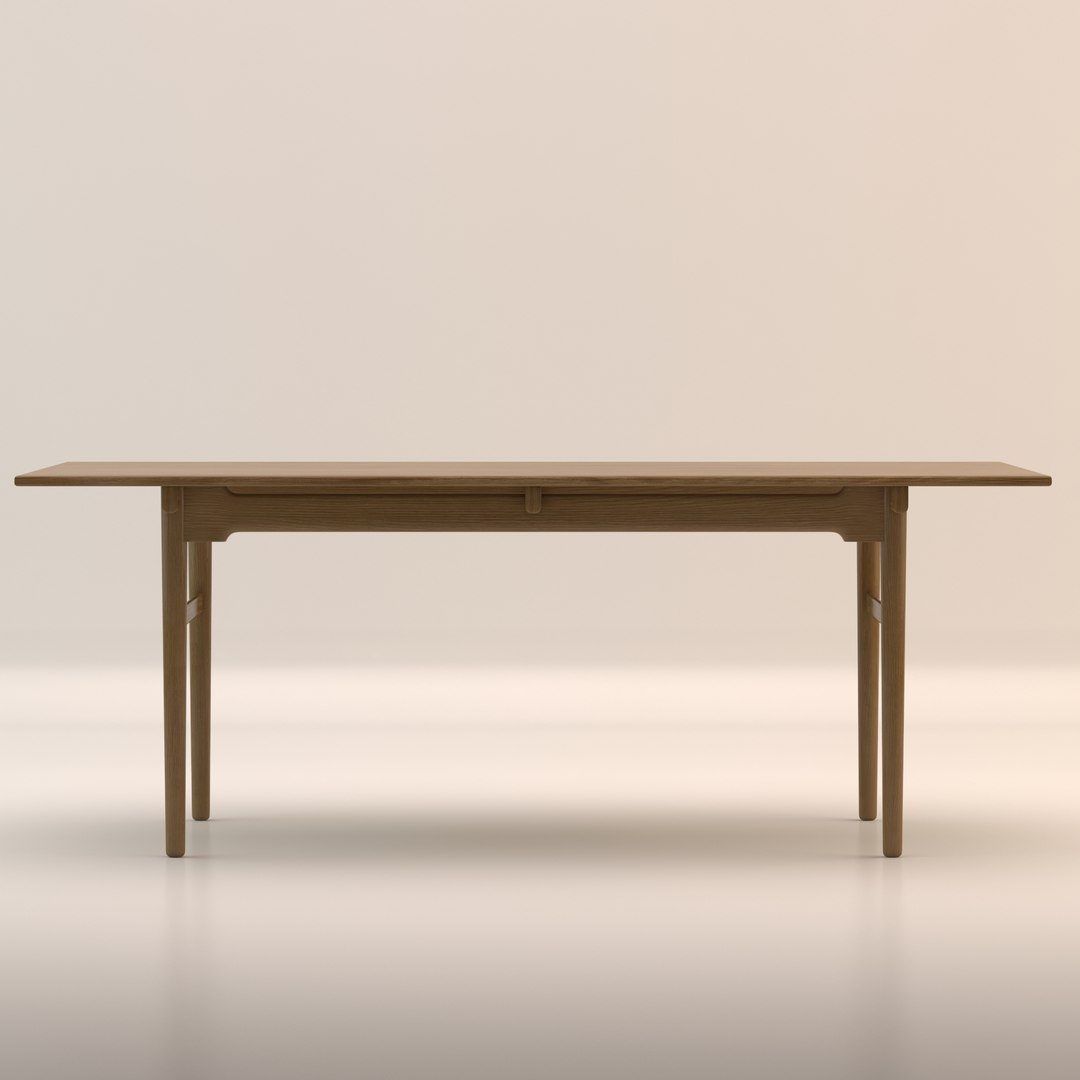 Hardwood Dining Table Hans Wegner 3d Dxf