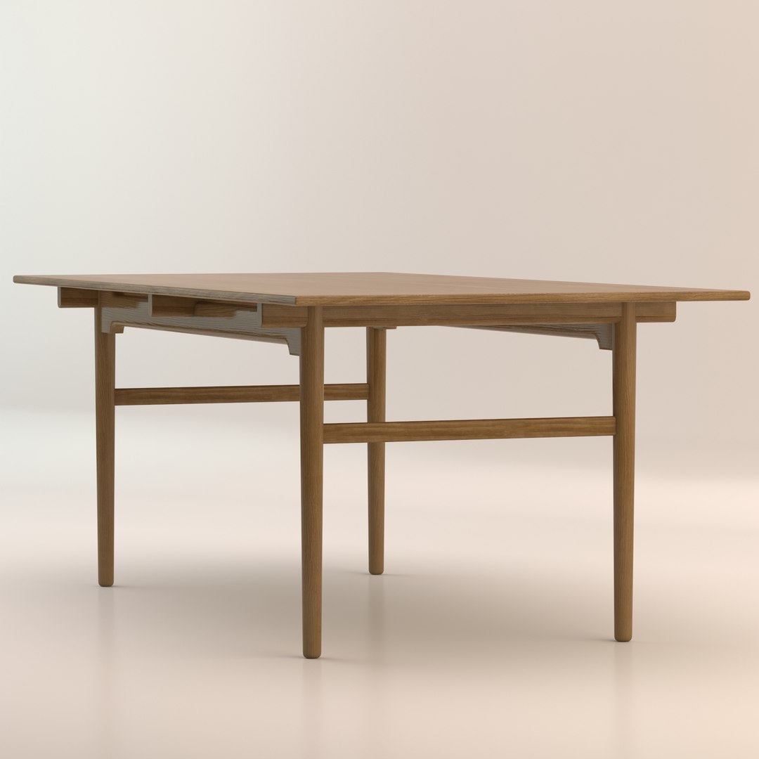 Hardwood Dining Table Hans Wegner 3d Dxf
