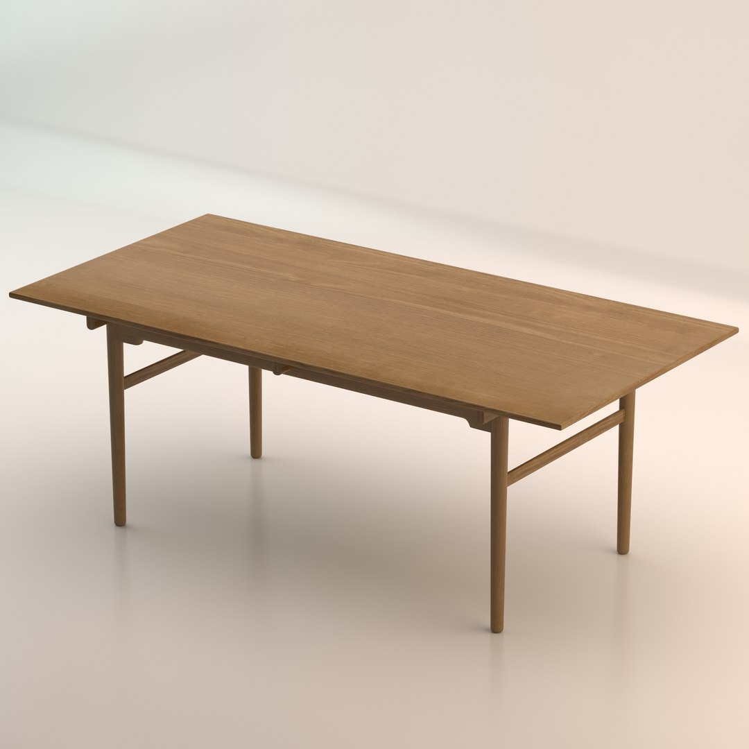Hardwood Dining Table Hans Wegner 3d Dxf