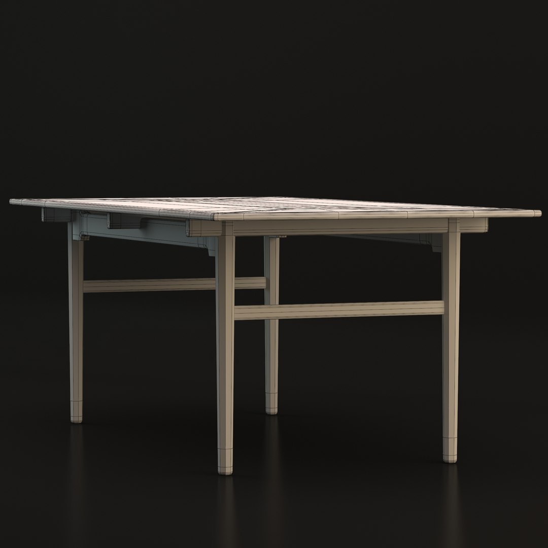 Hardwood Dining Table Hans Wegner 3d Dxf