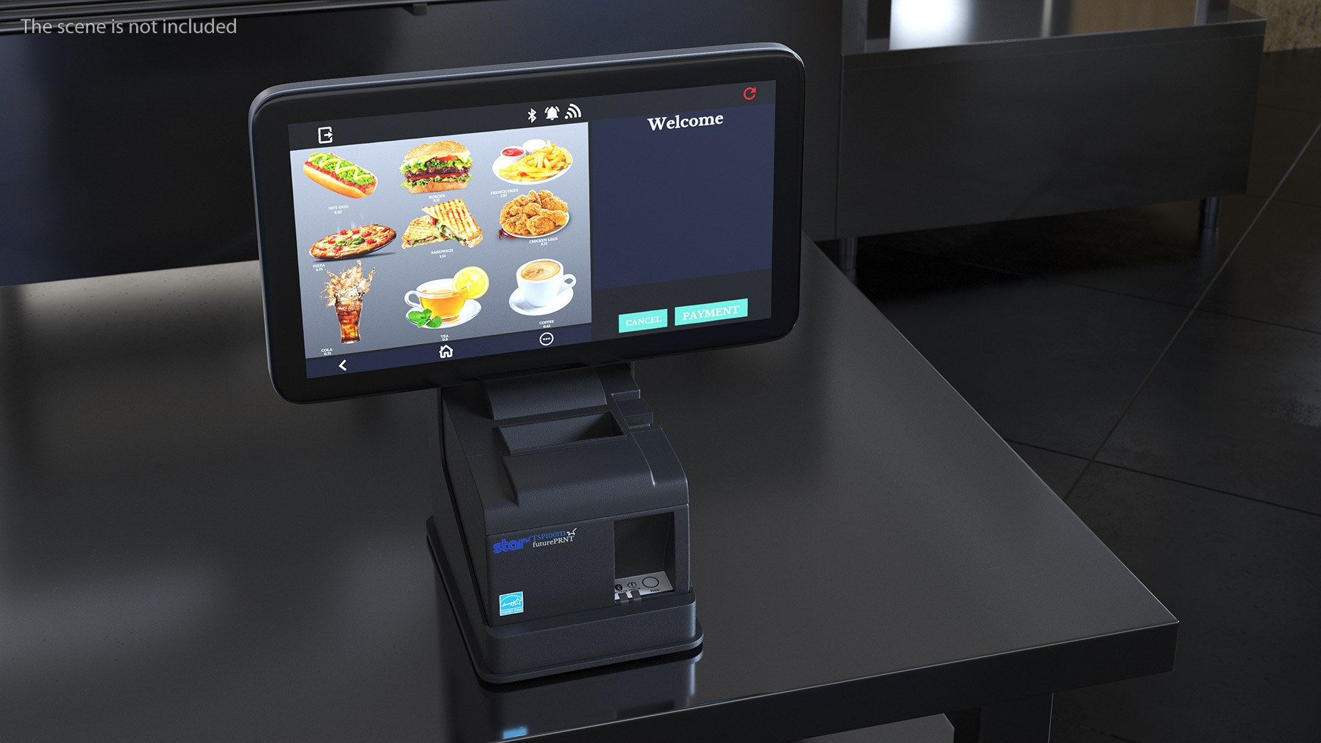 3D Model Digital Touchscreen POS System Screen On - TurboSquid 2191846