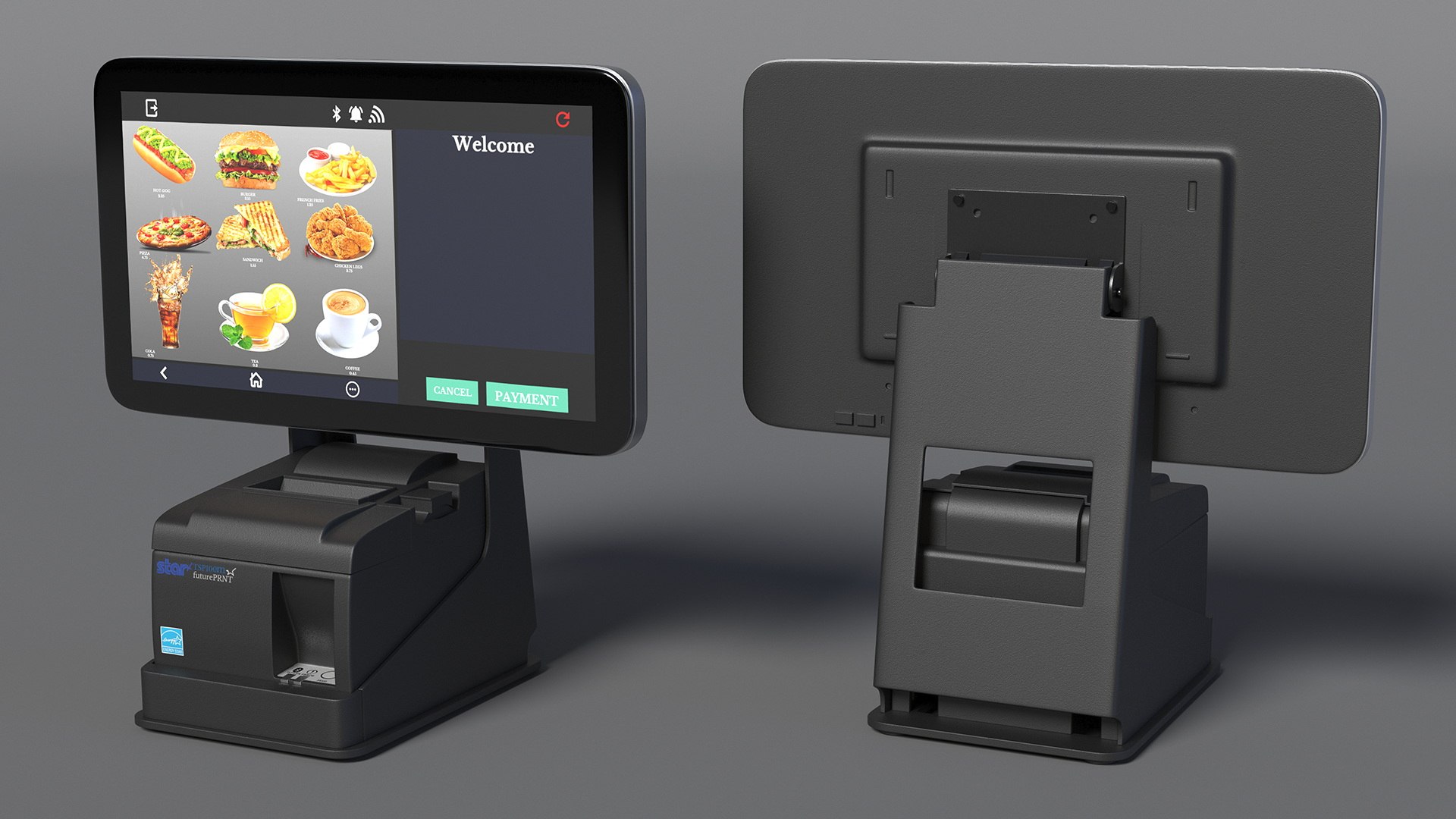 3D Model Digital Touchscreen POS System Screen On - TurboSquid 2191846