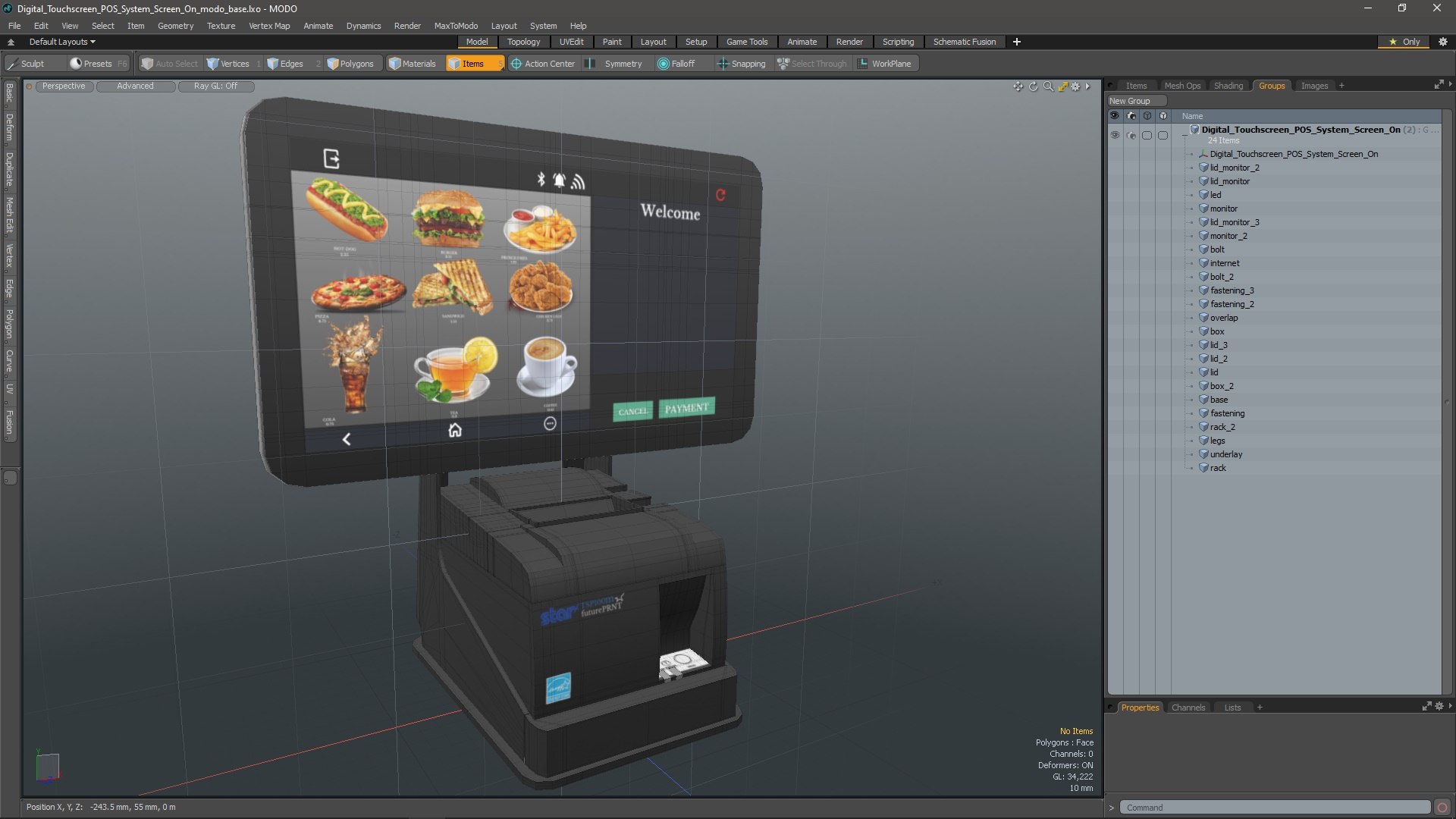 3D Model Digital Touchscreen POS System Screen On - TurboSquid 2191846
