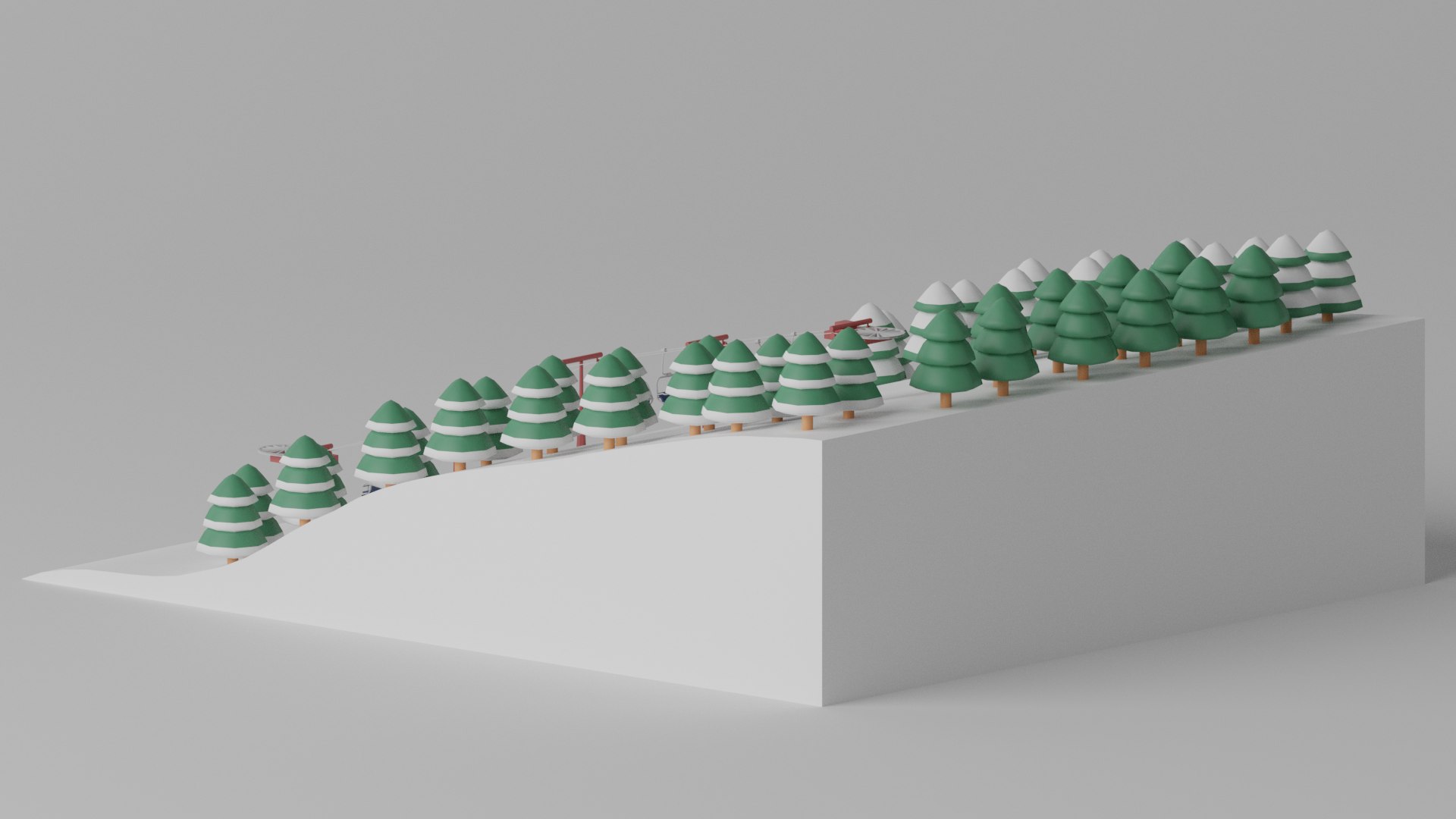 Ski Slope Lift Mountain Pack 3D - TurboSquid 2180654