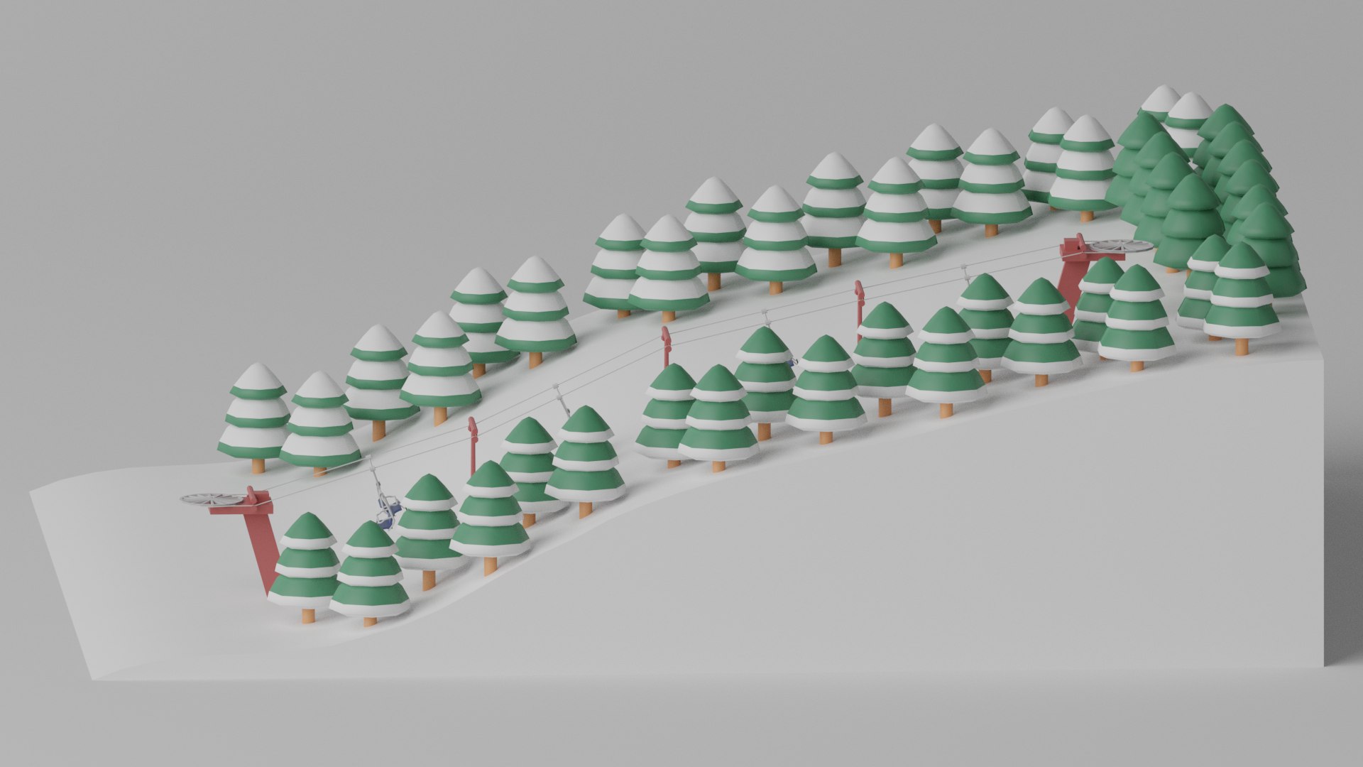 Ski Slope Lift Mountain Pack 3D - TurboSquid 2180654