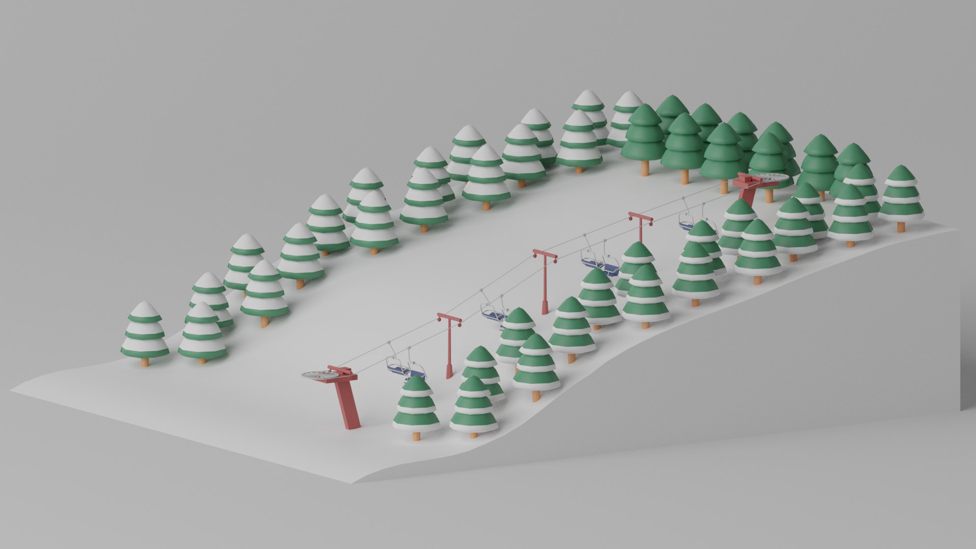 Ski Slope Lift Mountain Pack 3D - TurboSquid 2180654