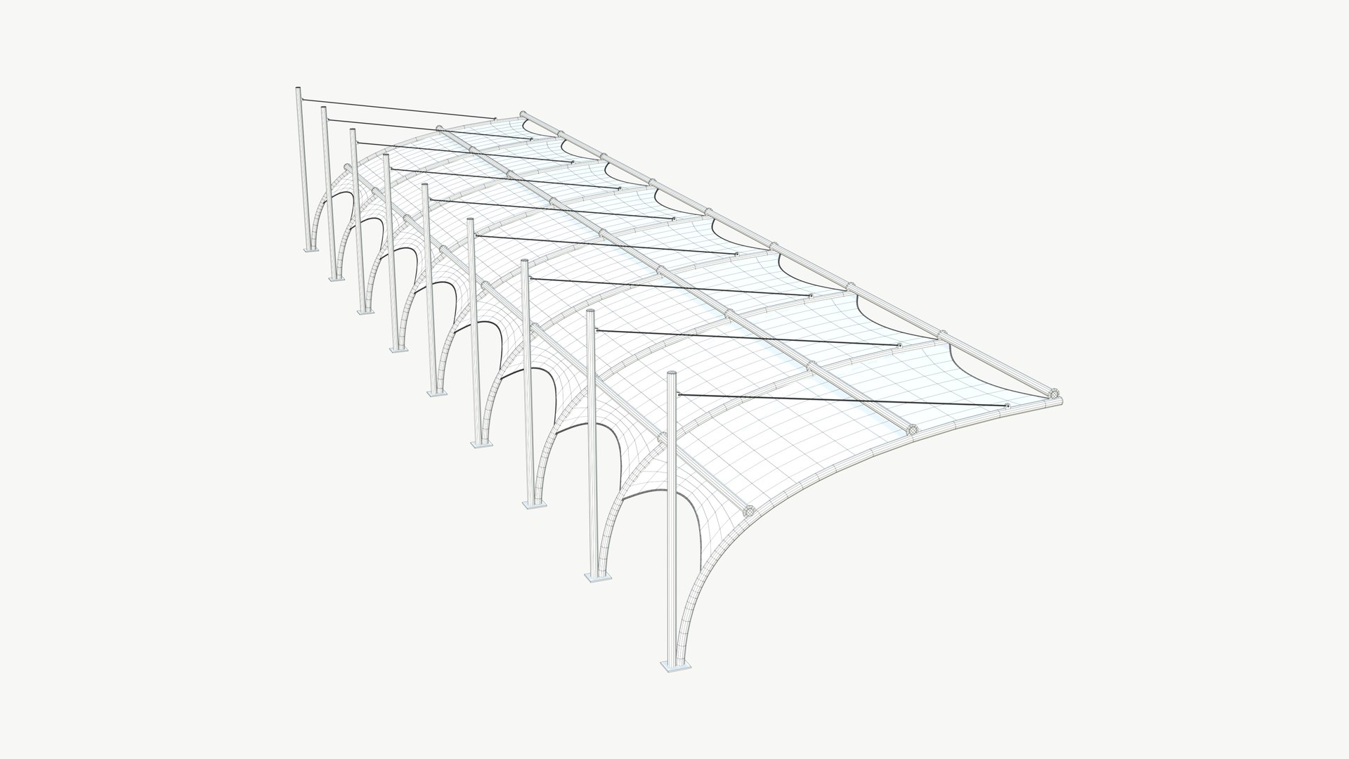 Car Parking Tensile Structure 3D Model - TurboSquid 2120671