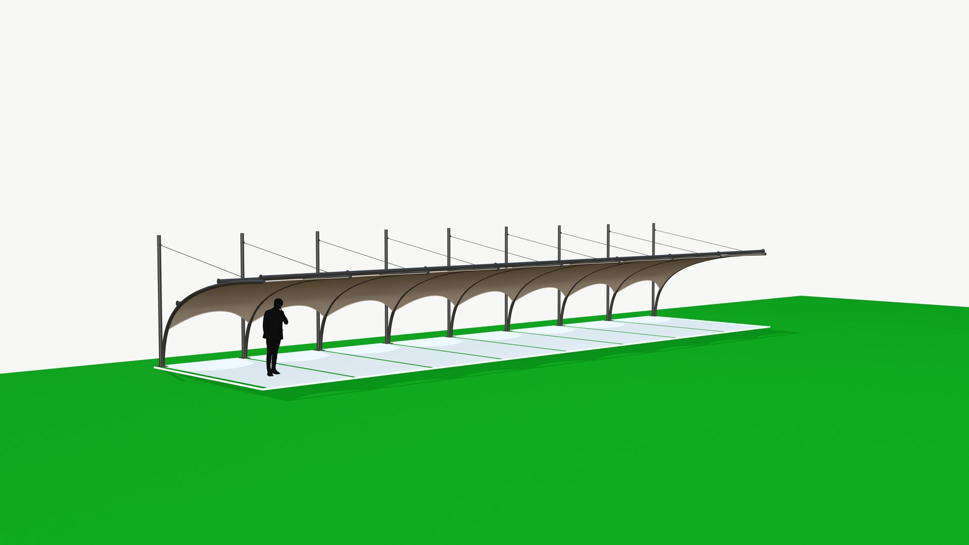 Car Parking Tensile Structure 3D Model - TurboSquid 2120671