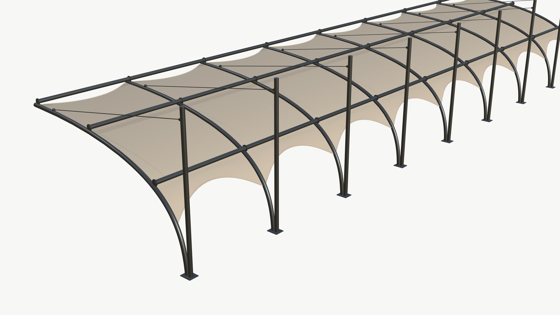 Car Parking Tensile Structure 3D Model - TurboSquid 2120671