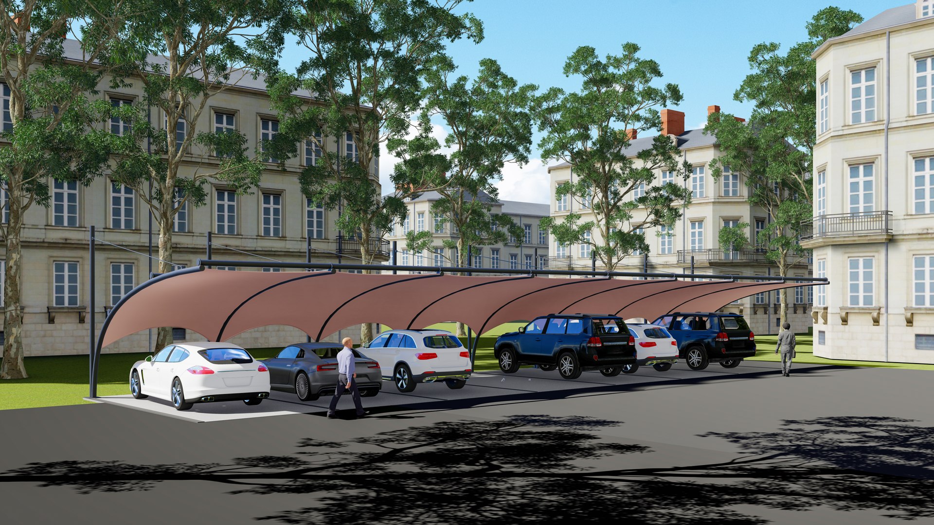 Car Parking Tensile Structure 3D Model - TurboSquid 2120671