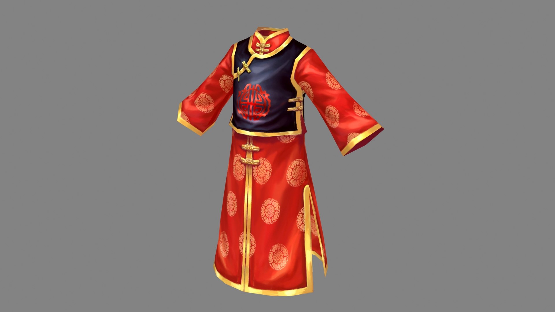 3D Model Cartoon Tang Costume - Traditional Chinese Garments ...
