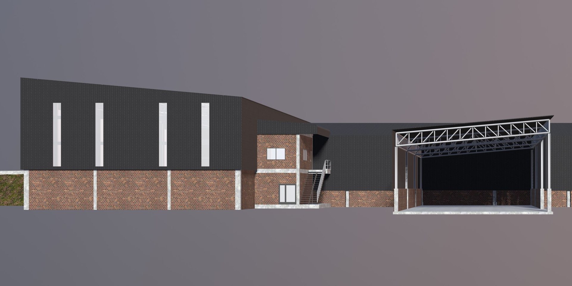 Warehouse With Loading Area 3D Model - TurboSquid 2065847