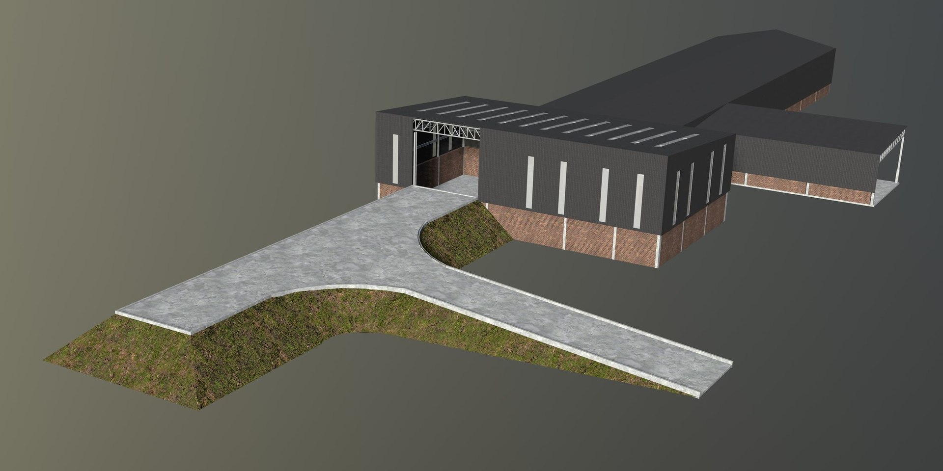 Warehouse With Loading Area 3D Model - TurboSquid 2065847