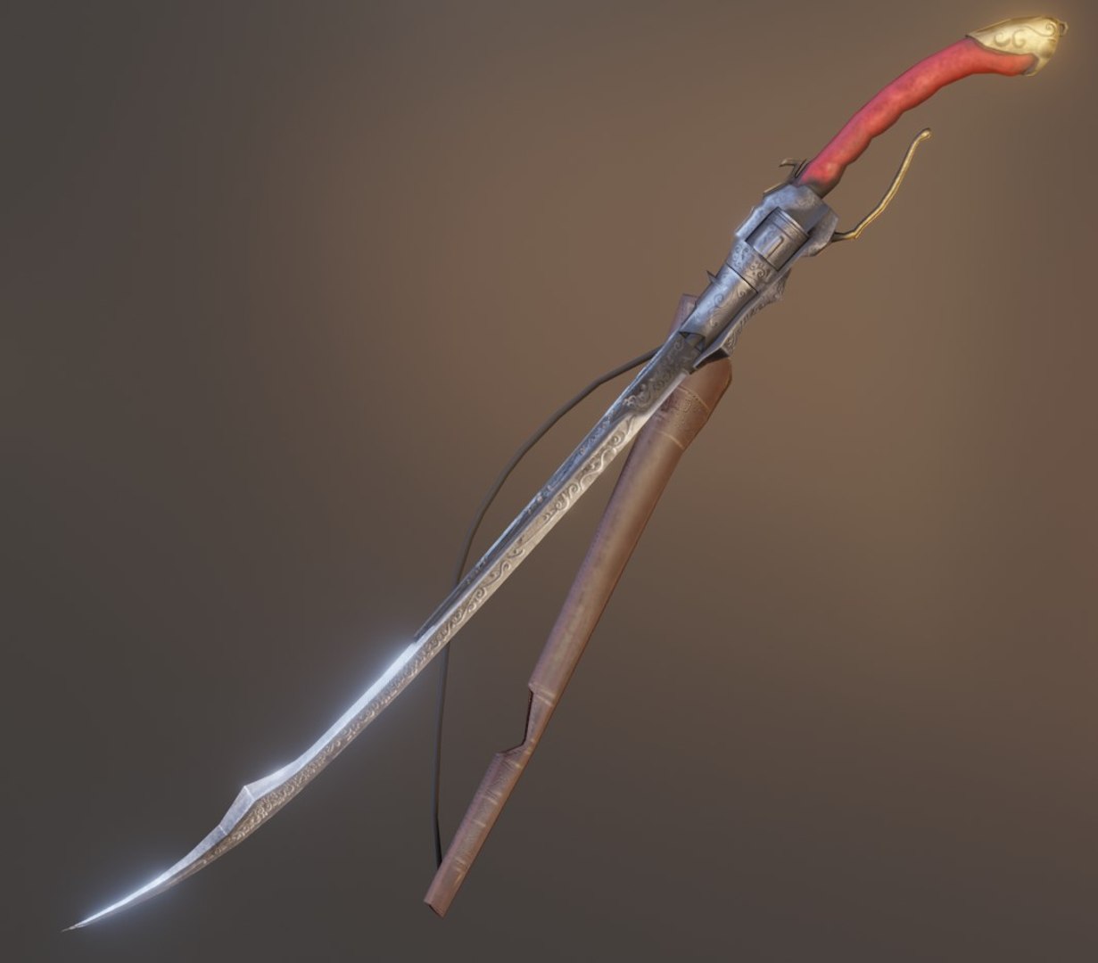 3D Model Revolver Sword Ready - TurboSquid 1616311