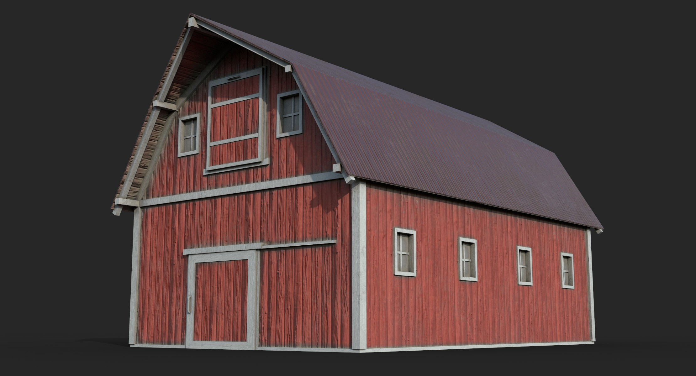 3D ready red barn model - TurboSquid 1361528