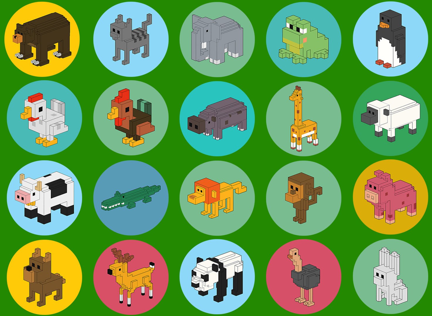 3D model voxel animals - TurboSquid 1301280