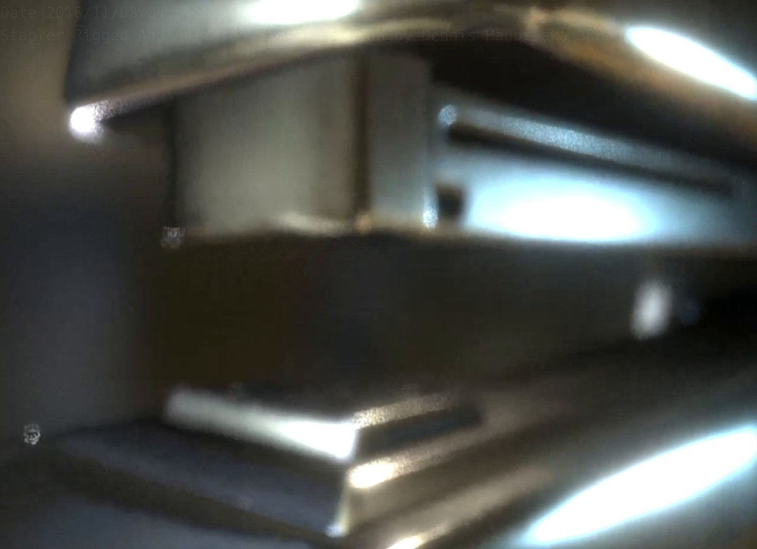 3d Model Stapler Rigged Silver