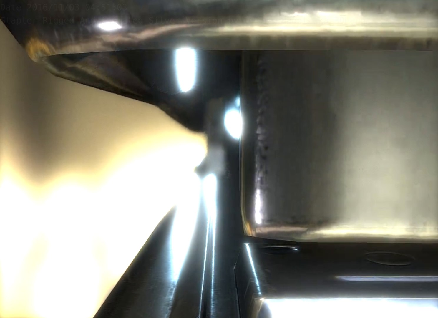 3d Model Stapler Rigged Silver