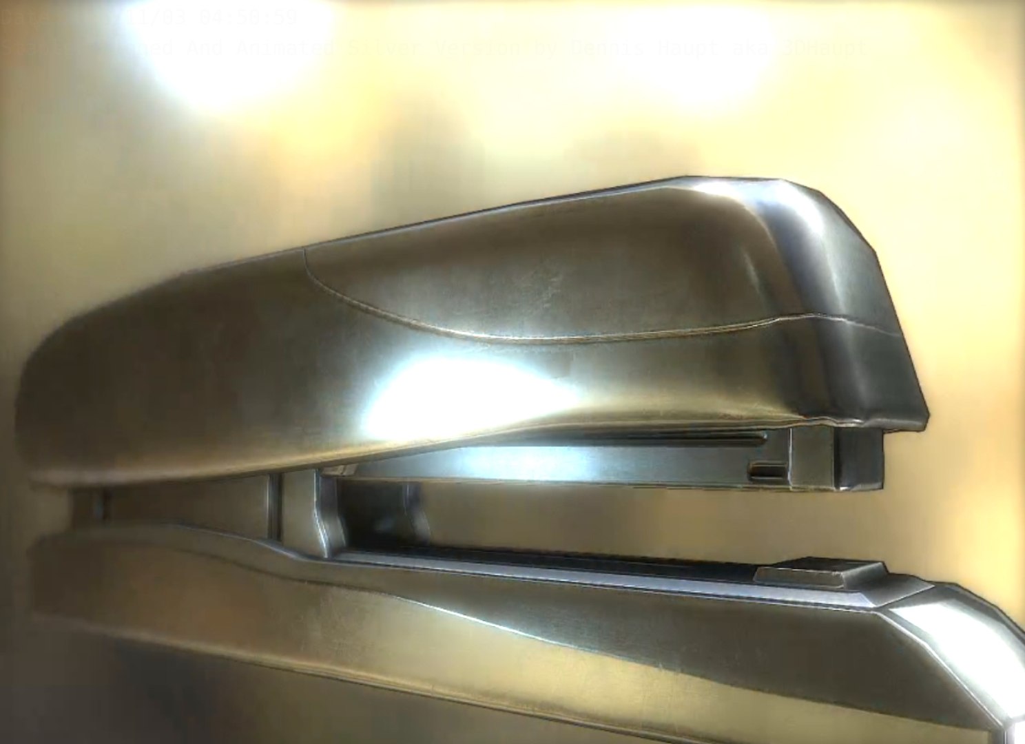3d Model Stapler Rigged Silver