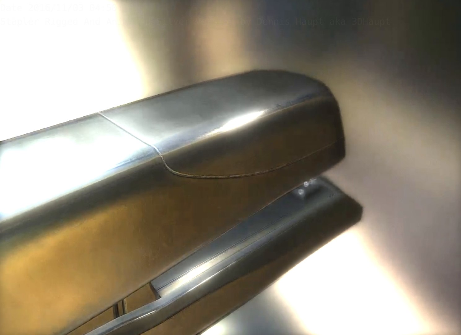3d Model Stapler Rigged Silver