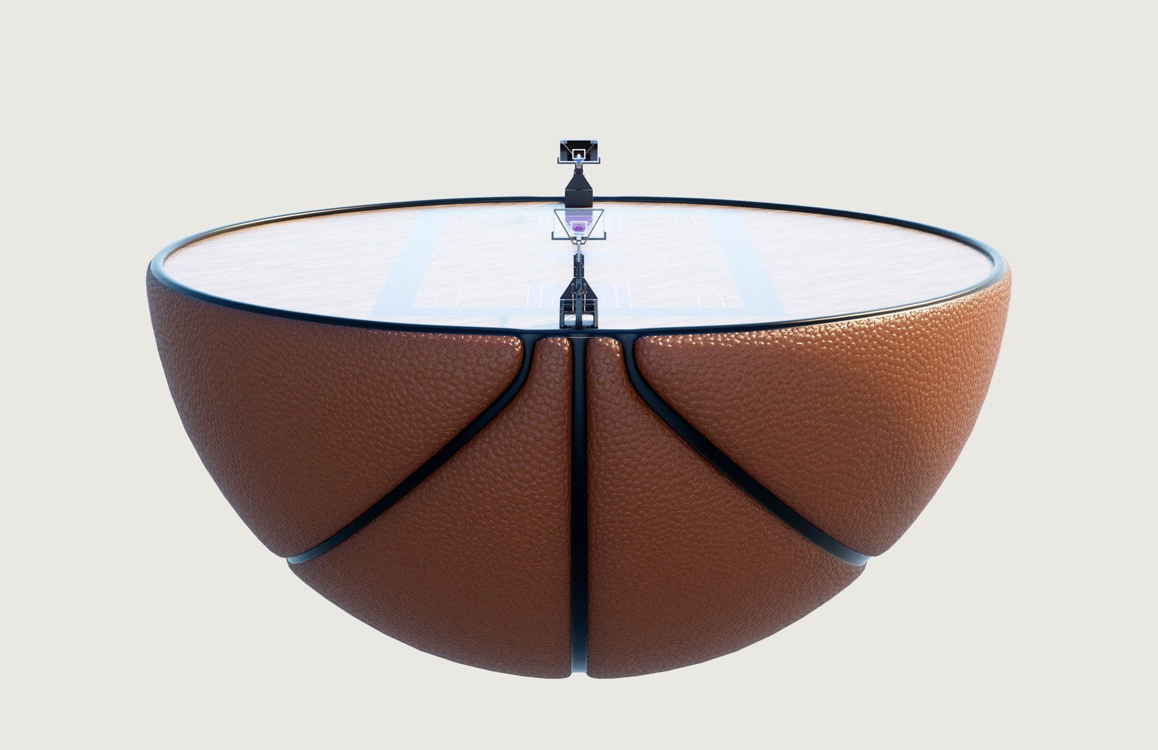 Basketball Half Ball And Basketball Court 3D Model - TurboSquid 2131126