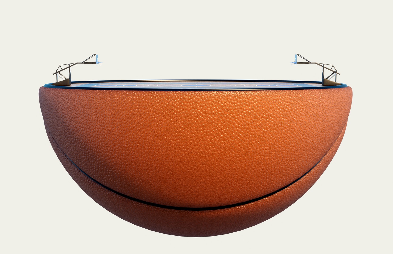 Basketball Half Ball And Basketball Court 3D Model - TurboSquid 2131126