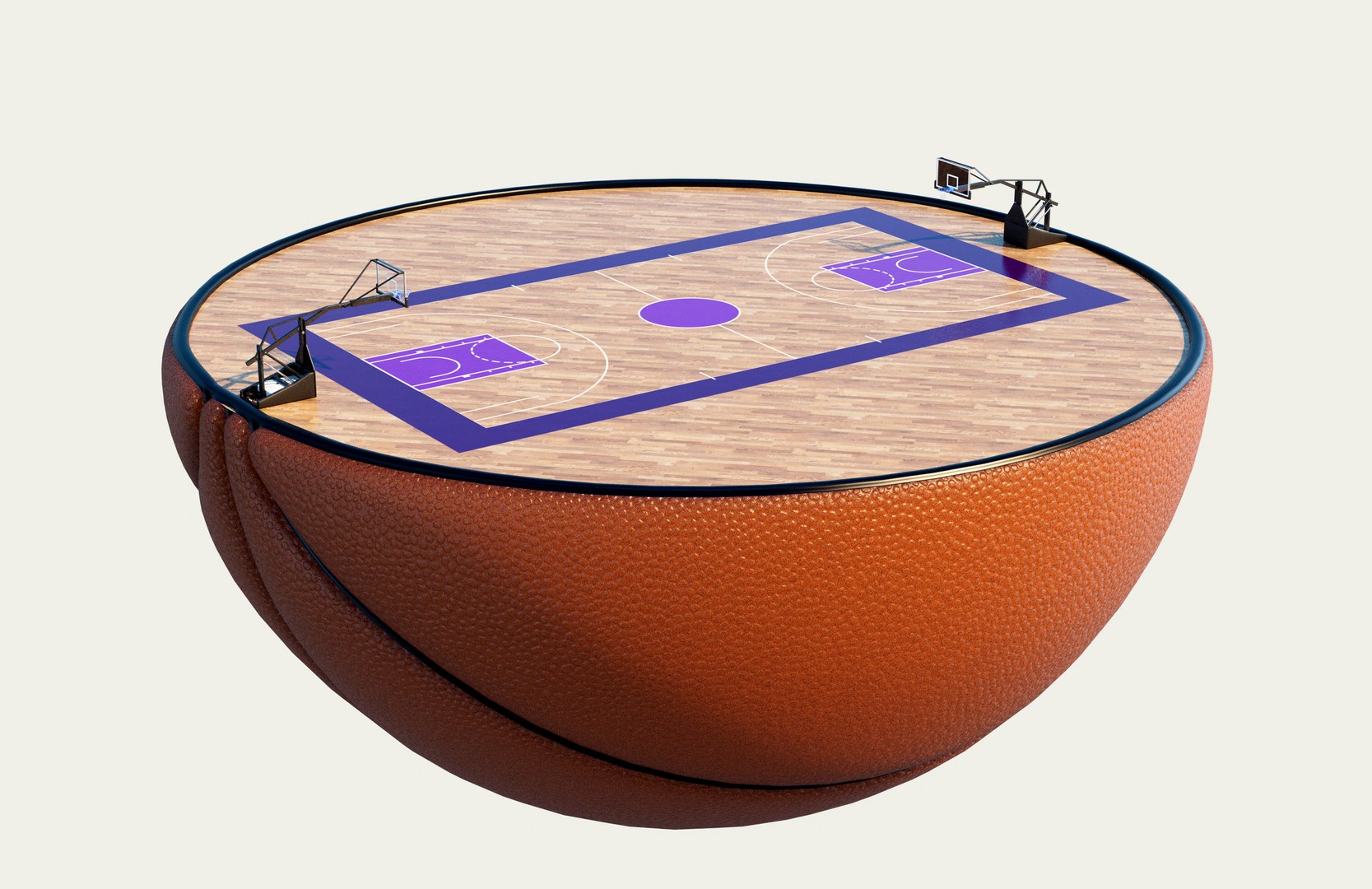 Basketball Half Ball And Basketball Court 3D Model - TurboSquid 2131126