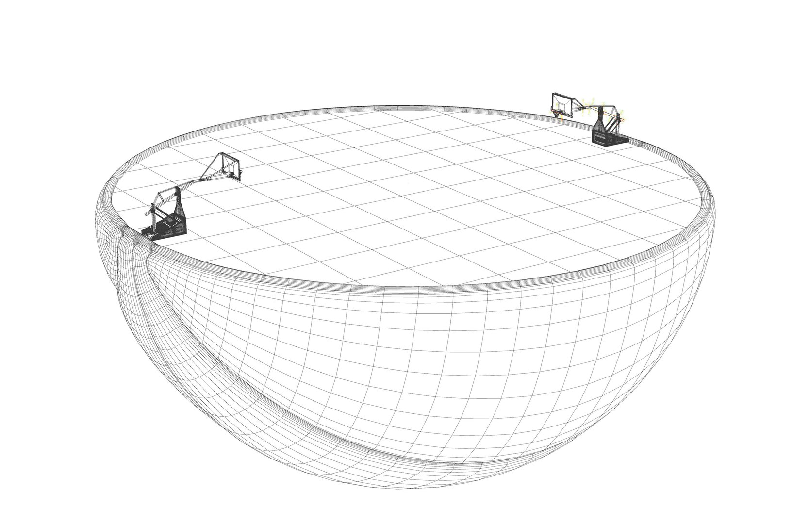Basketball Half Ball And Basketball Court 3D Model - TurboSquid 2131126
