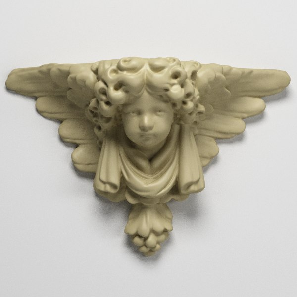 stone pedestal angel 3d obj