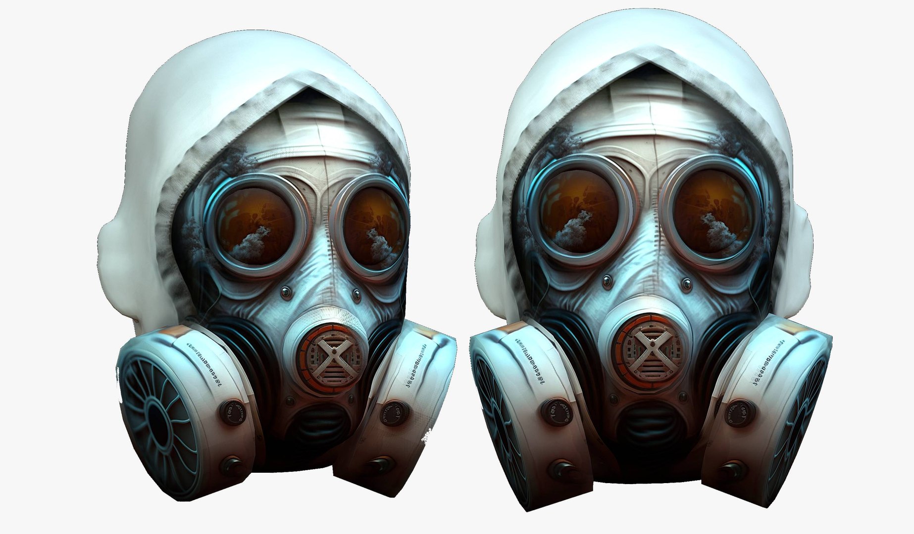 3D Gas mask protection futuristic isolated equipment - TurboSquid 2021000