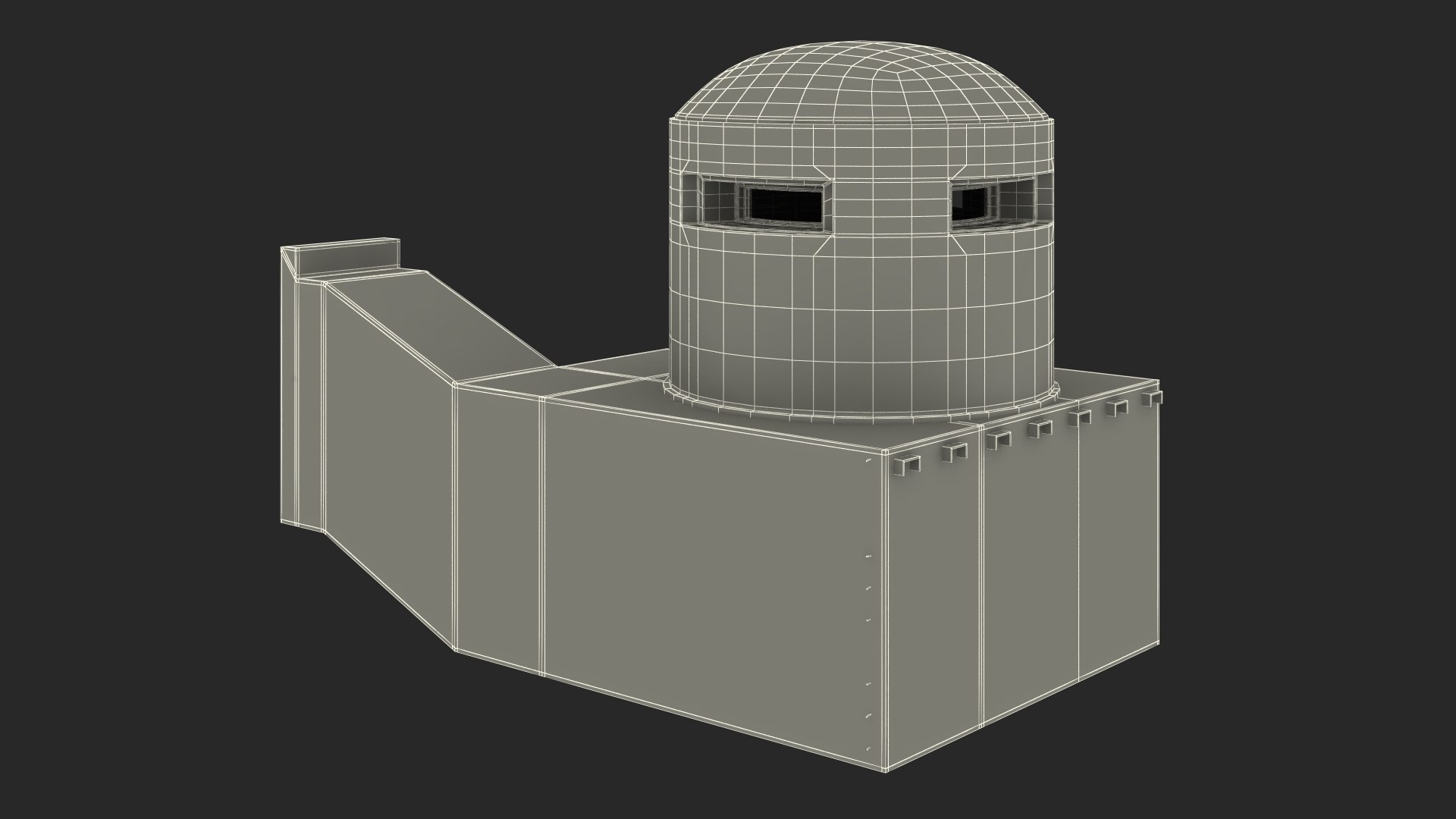 3D Reinforced Concrete Turret Bunker Old Model - TurboSquid 2423675