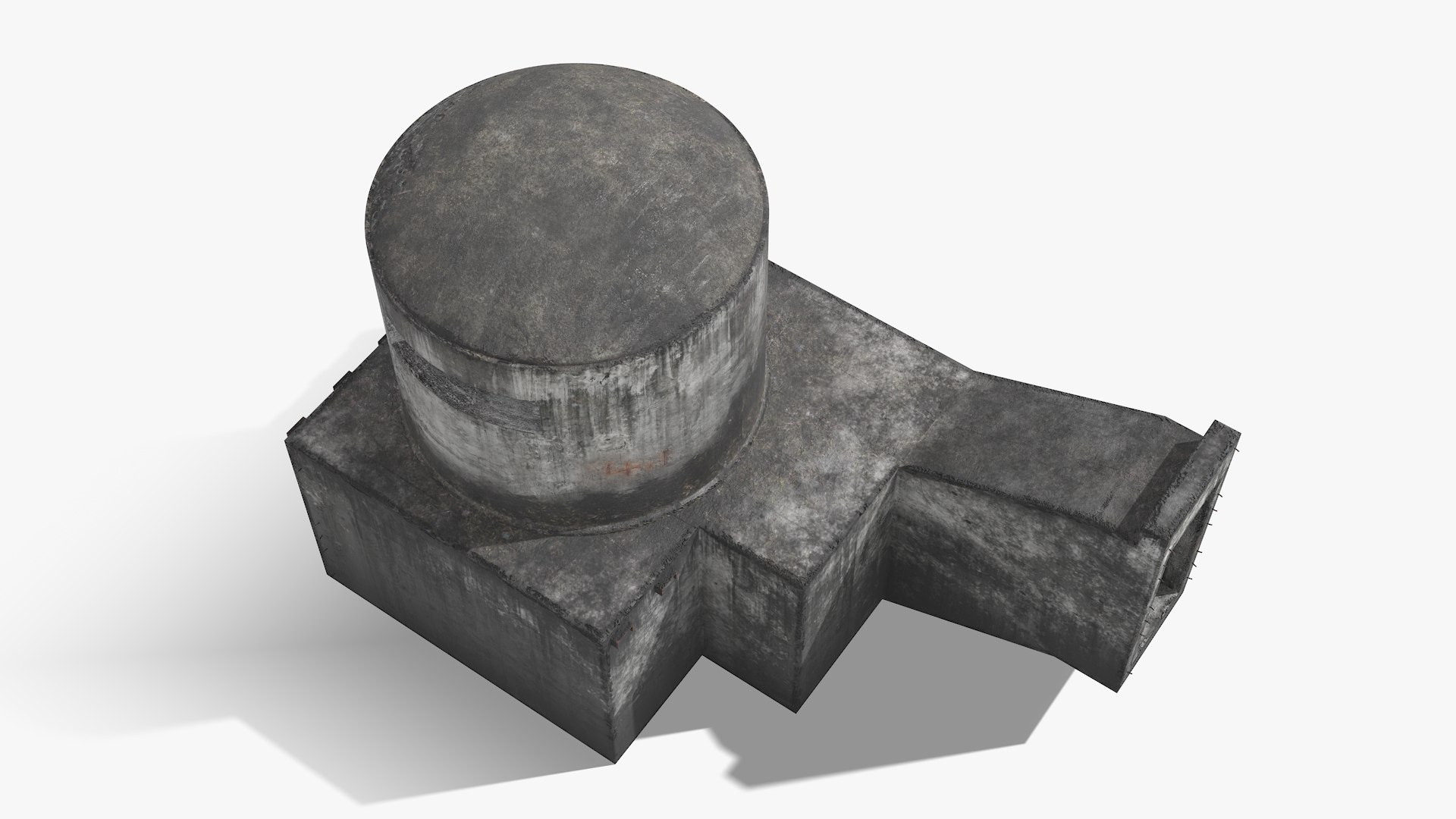 3D Reinforced Concrete Turret Bunker Old Model - TurboSquid 2423675