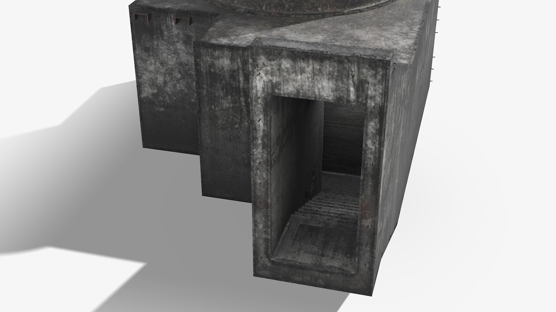3D Reinforced Concrete Turret Bunker Old Model - TurboSquid 2423675