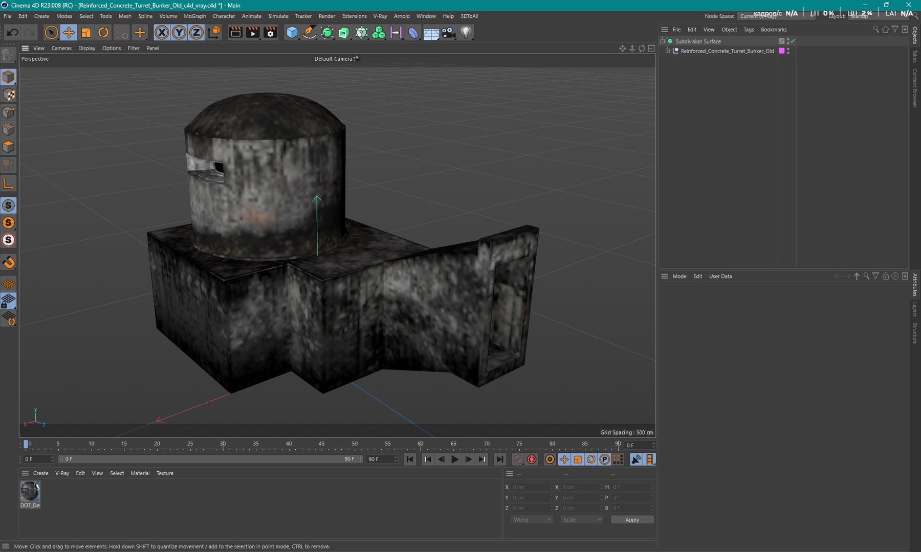 3D Reinforced Concrete Turret Bunker Old Model - TurboSquid 2423675