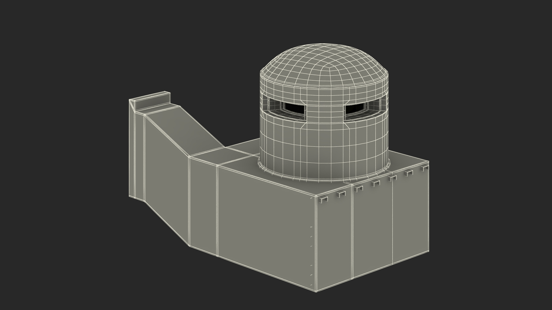 3D Reinforced Concrete Turret Bunker Old Model - TurboSquid 2423675