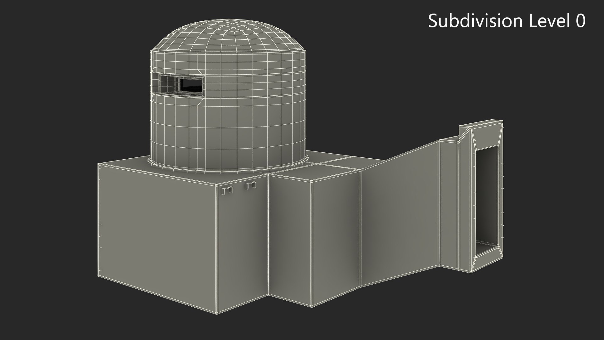 3D Reinforced Concrete Turret Bunker Old Model - TurboSquid 2423675