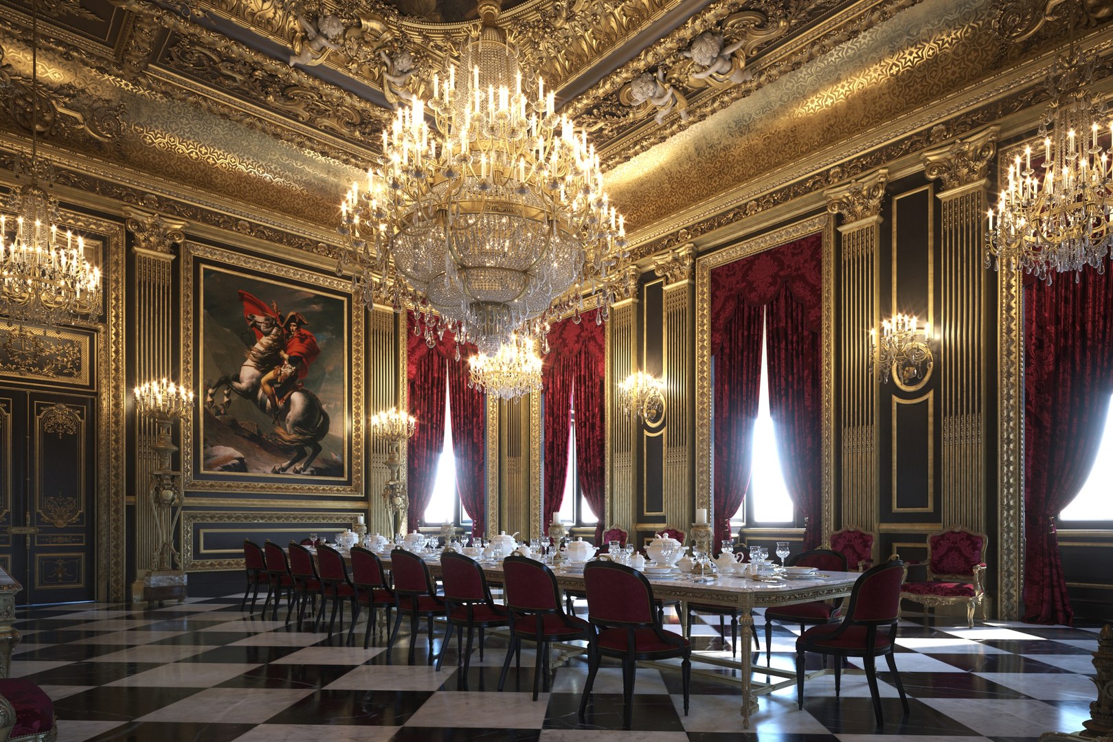 Classical scene dining room 3D model - TurboSquid 1464974
