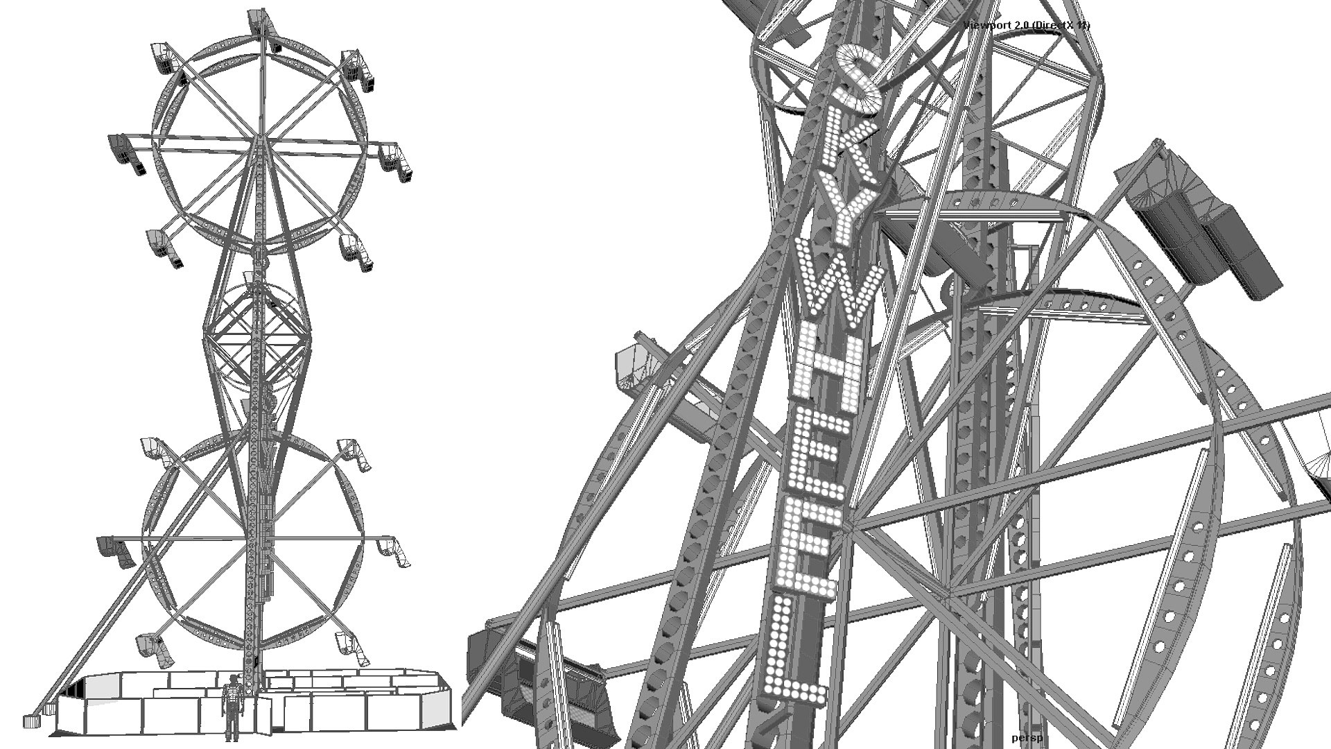 Classic Double Ferris Wheel 3D - TurboSquid 1854051